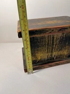 Handmade | Accents | Distressed Black And Gold Wooden Trinket Box ...